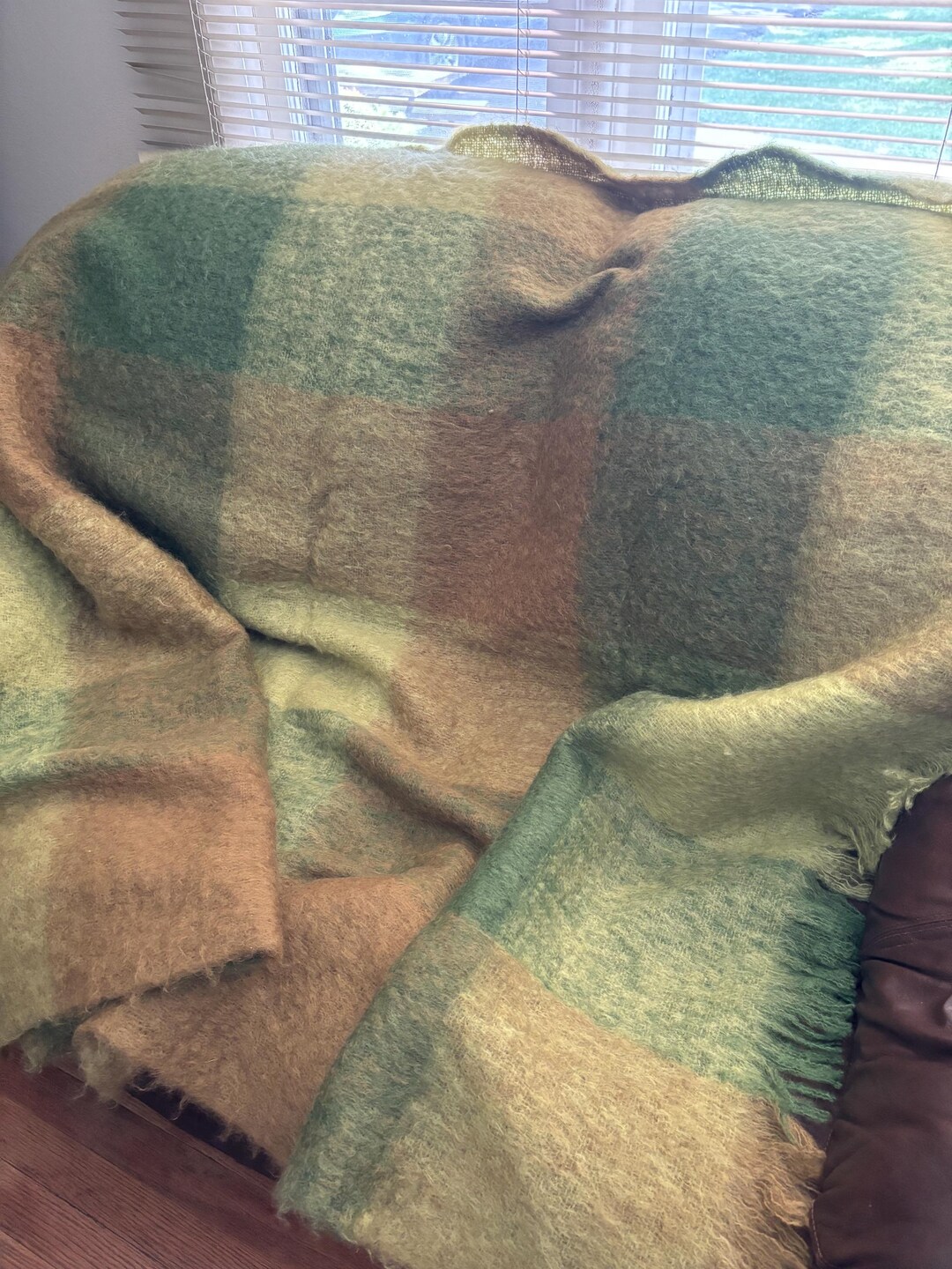 Calico Home by Avoca Blanket, Vintage Throw, Vintage Blanket, Green ...