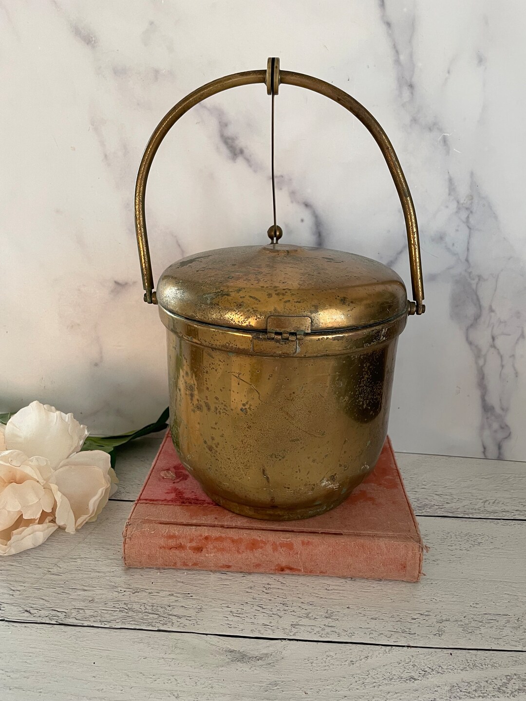 Brass Ice Bucket, Art Deco Ice Bucket, Sheffield Ice Bucket, Antique ...