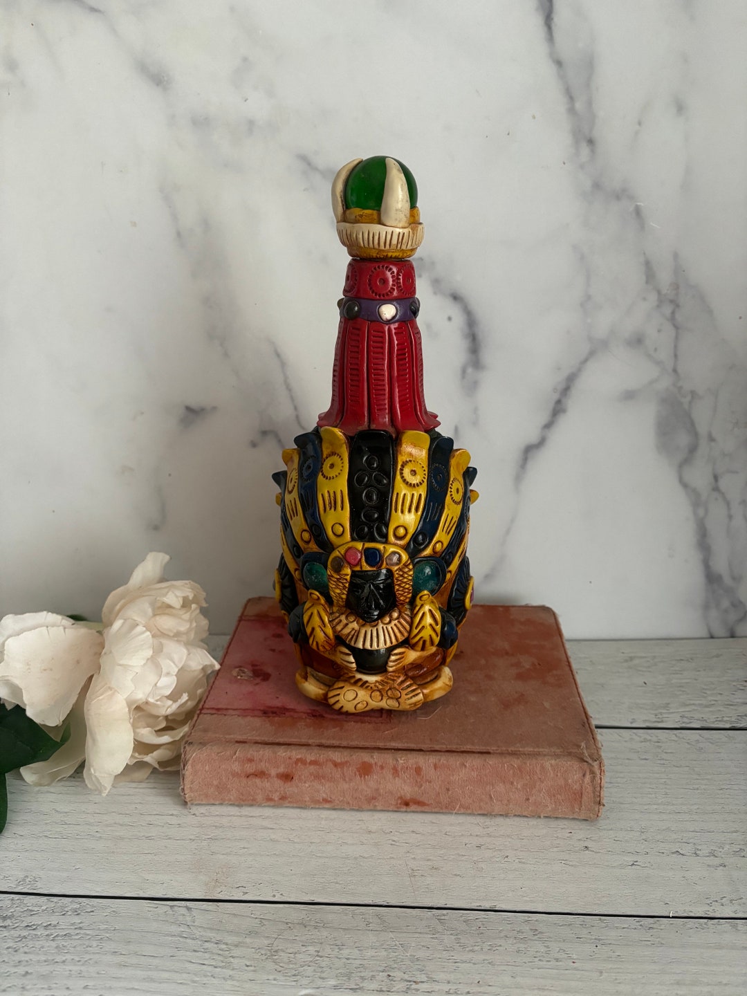 Mexican Tequila Decanter, Aztec Warrior Tequila Decanter, Teotihuacan ...
