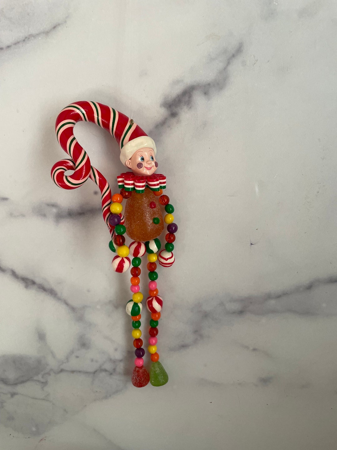 Gumdrop Elf Ornament, Candy Cane Elf Ornament, Candy Elf Ornament ...