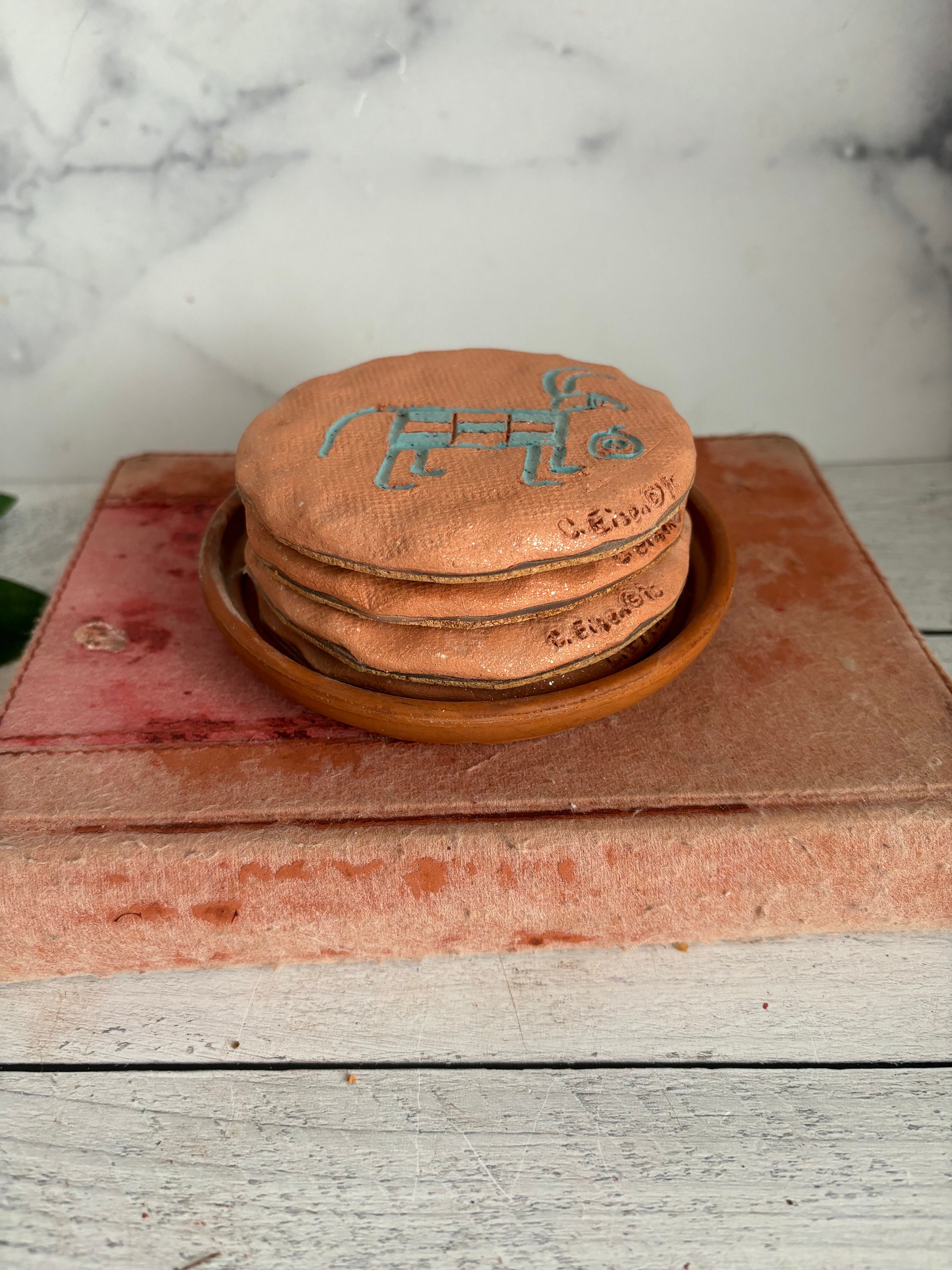 Terracotta Coasters, Handmade Coasters, Dog Coasters, Abstract Coasters ...