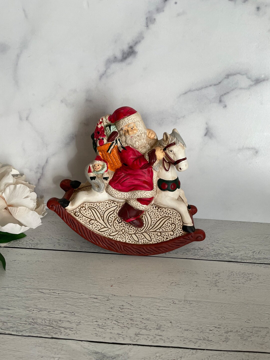 Old World Santa Musical Box, Rocking Horse Santa, Vintage Santa, Old ...