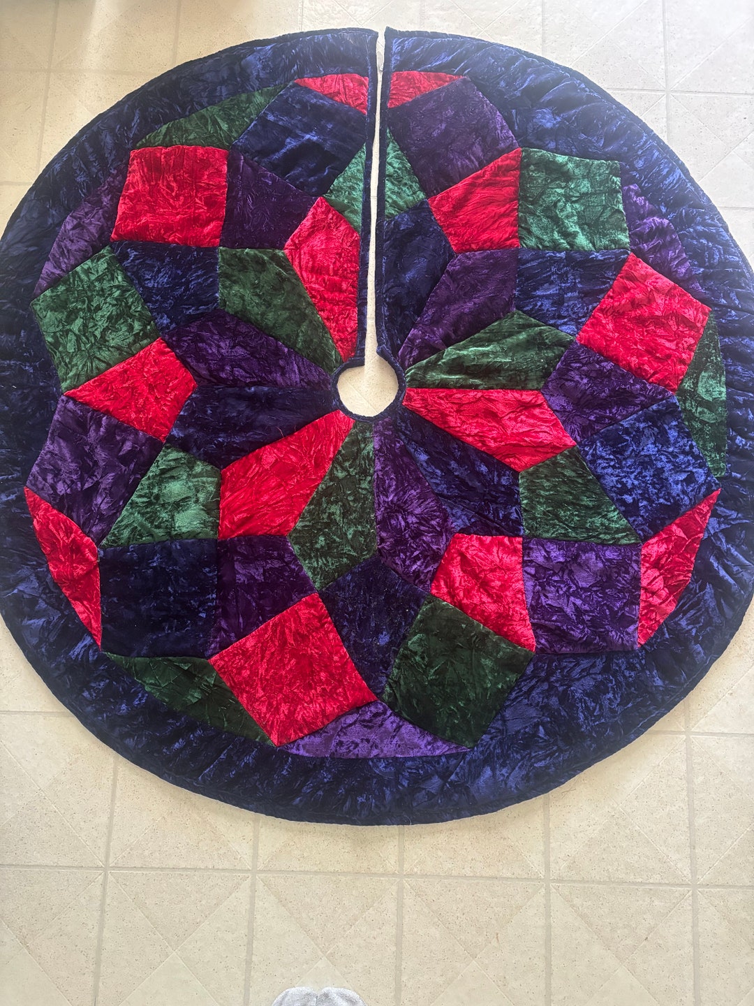 Vintage Tree Skirt, Patchwork Tree Skirt, Velvet Tree Skirt ...