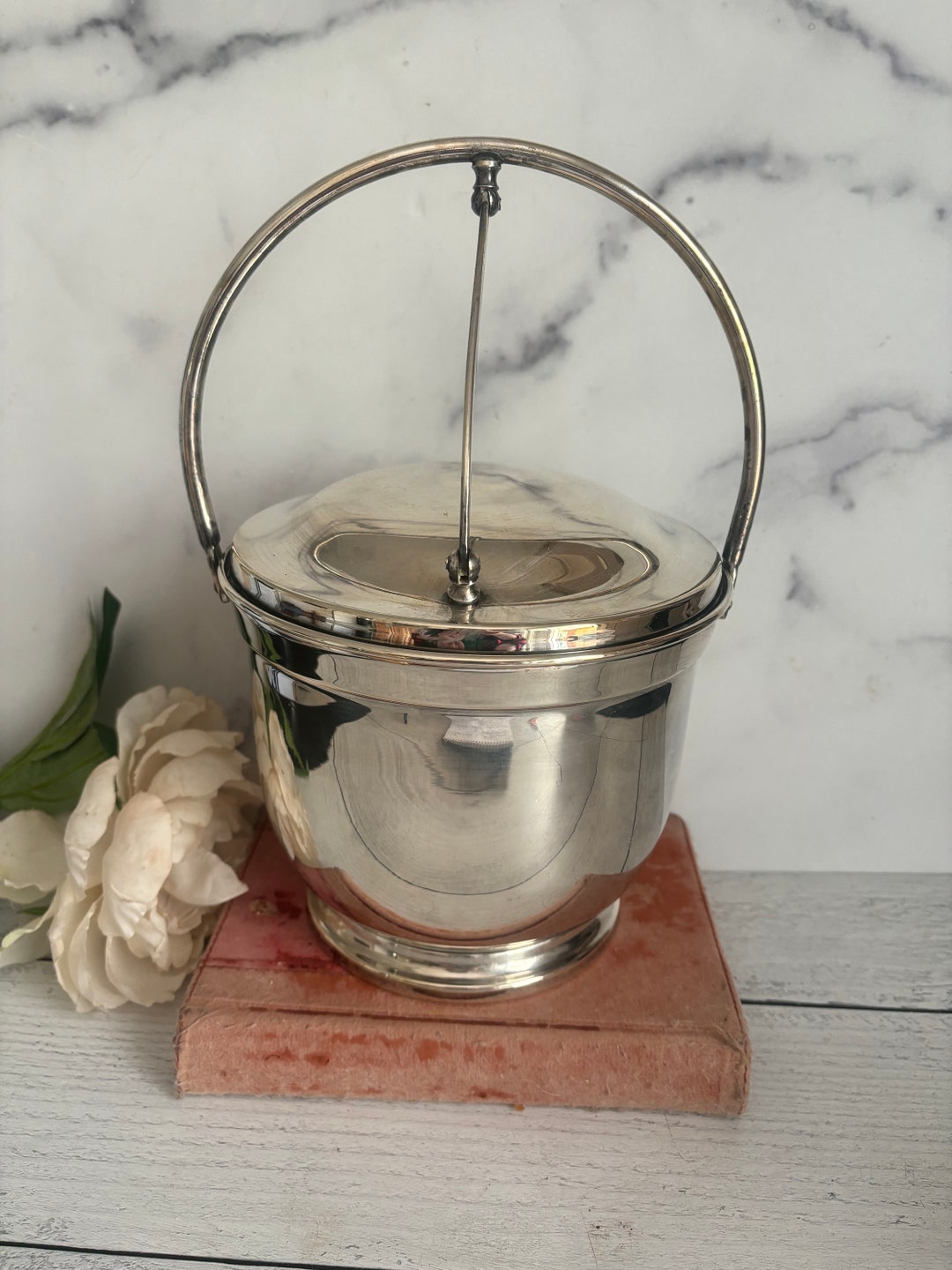 Silver Plate Ice Bucket, Art Deco Ice Bucket, Poole Ice Bucket, Antique ...