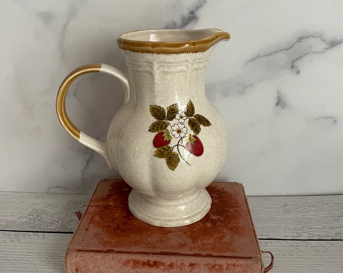 Vintage Pitcher, Strawberry Pitcher, Mikasa Pitcher, Strawberry Decor ...
