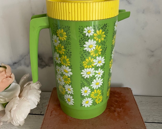Vintage Alladinware Pitcher, Green Pitcher, Groovy Pitcher, Green ...