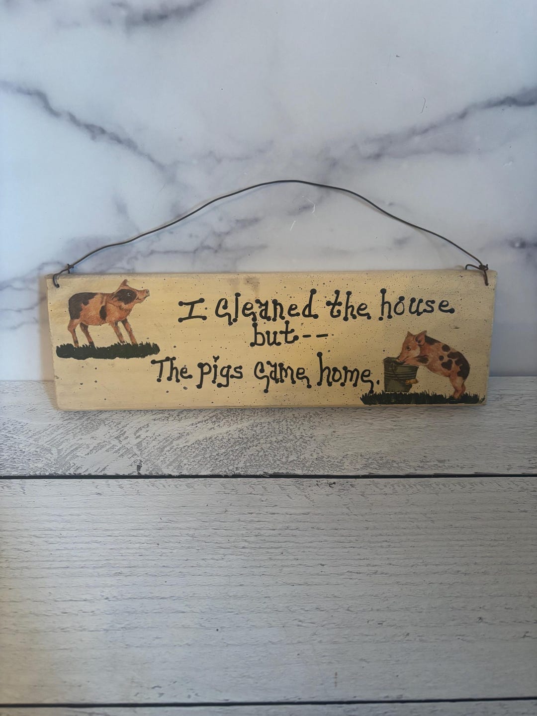 Home Sign, Handmade Home Sign, Vintage Home Sign, Clean Home Sign, Pig ...
