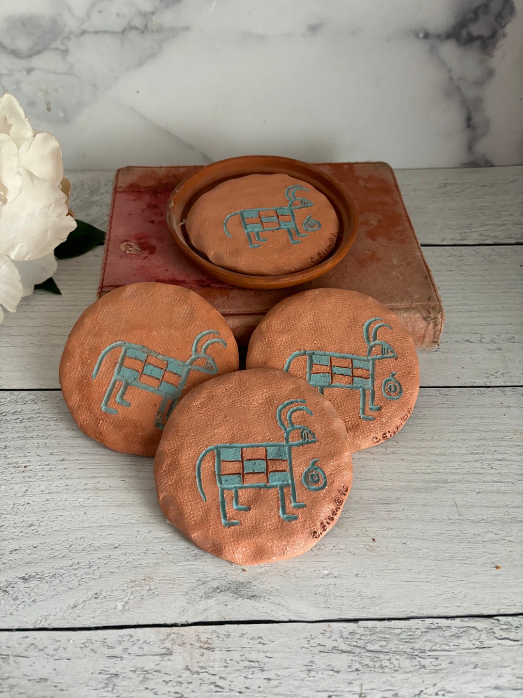 Terracotta Coasters, Handmade Coasters, Dog Coasters, Abstract Coasters ...