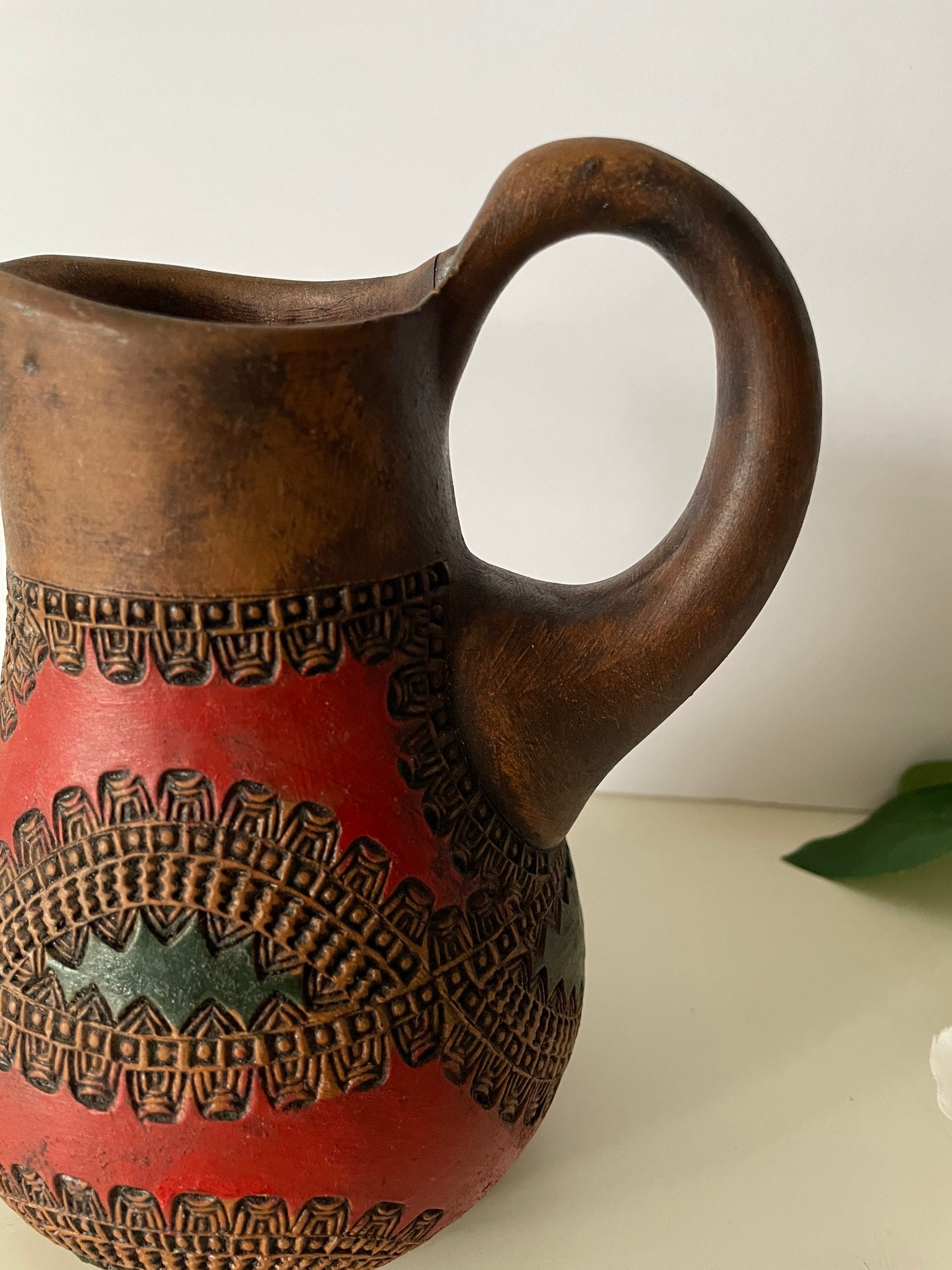 Vintage Pitcher Water Pitcher Earth Color Pitcher Orange - Etsy