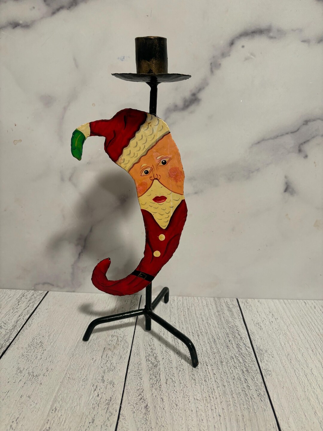 Vintage Santa Candle Holder, Whimsical Santa Candle Holder, Hot Pepper ...