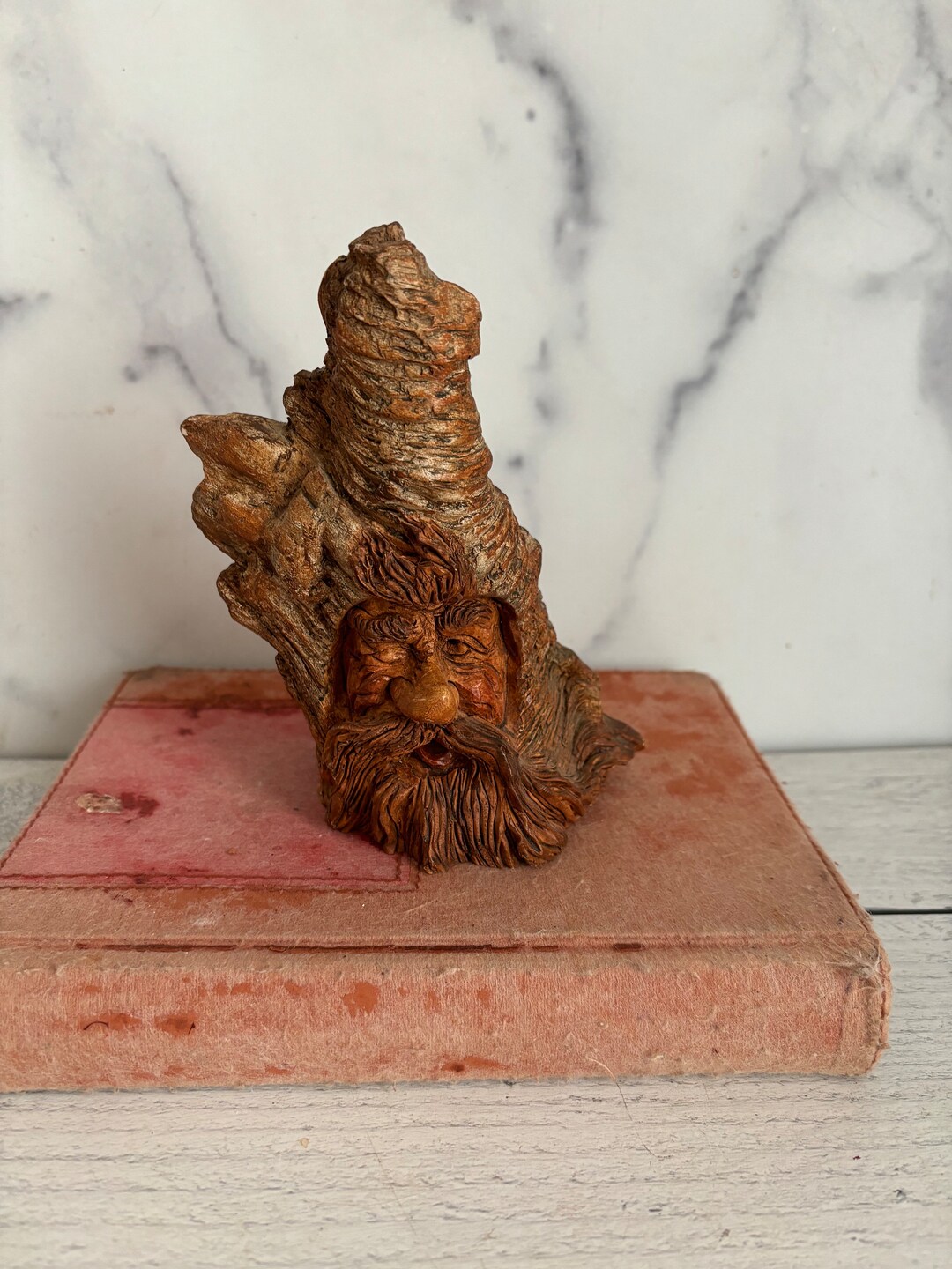 Rick Albee Figurine, Carved Wood Face, Wood Tree Face, Wood Tree ...