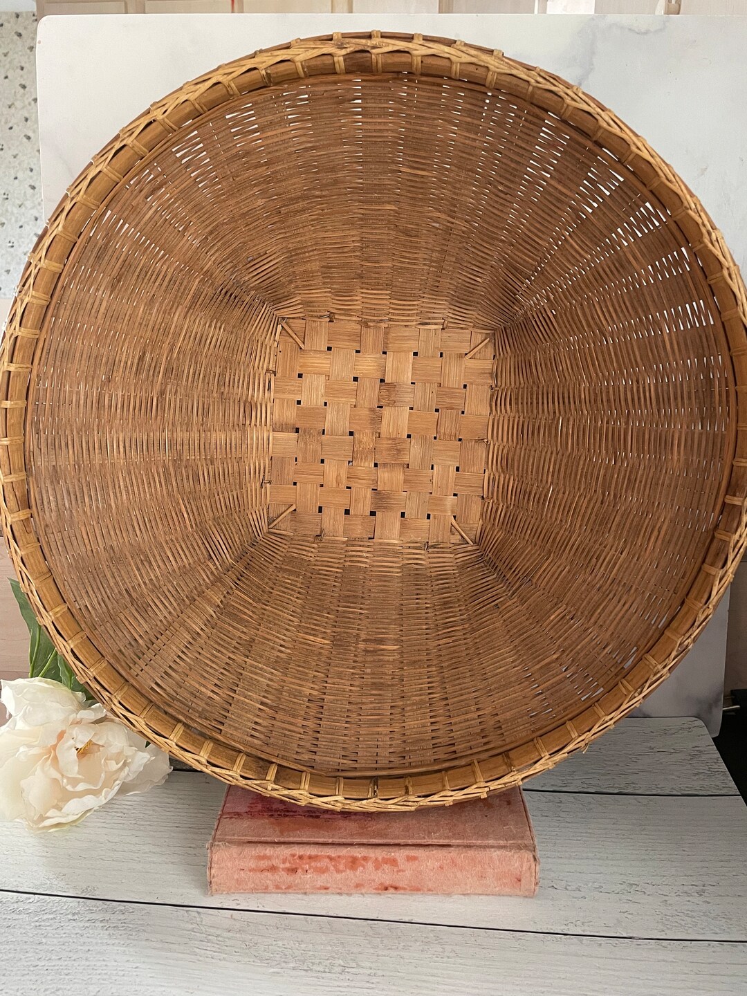 Big Basket, Vintage Basket, Decorative Basket, Basket Bowl, Rattan ...