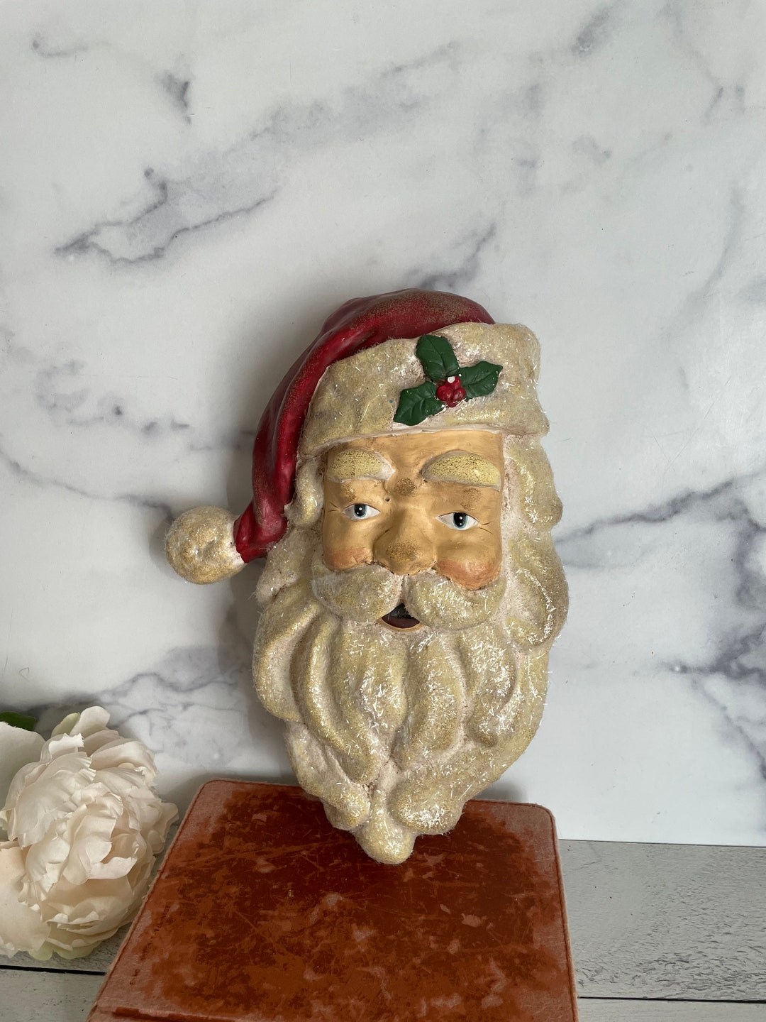 Vintage Santa Head Large Santa Head Vintage Santa Decor - Etsy