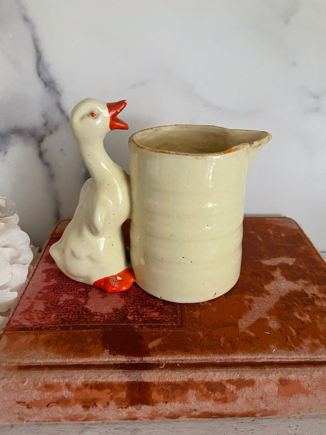 Vintage Duck Planter, White Duck Planter, Vintage Goose Planter ...