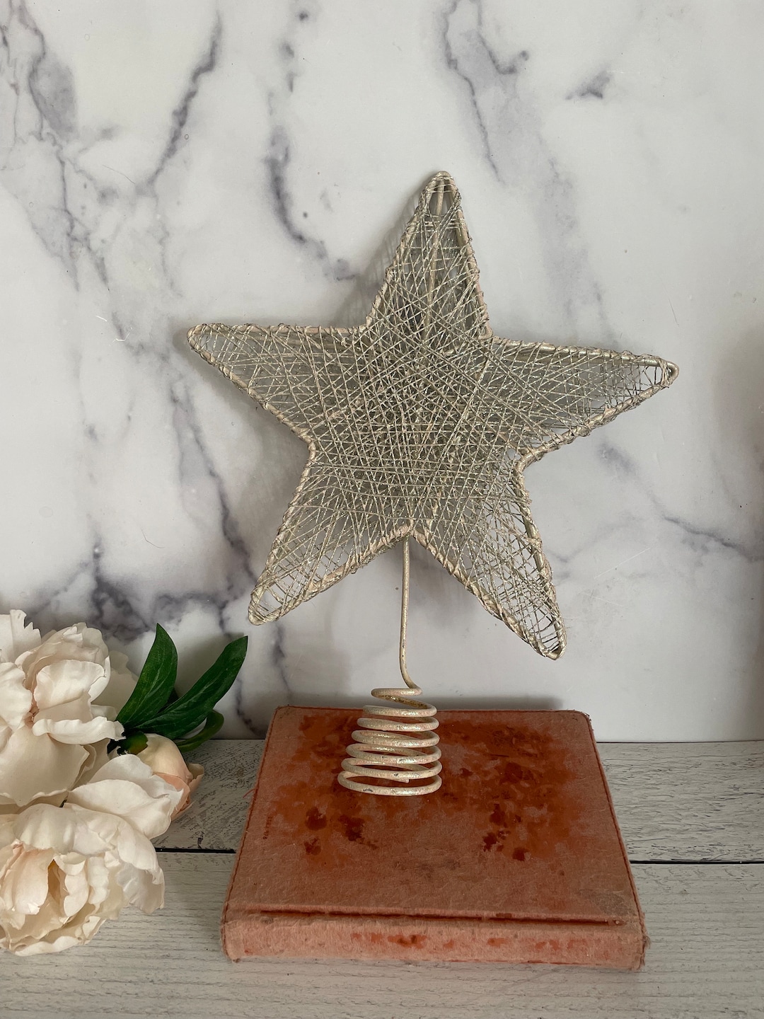 Vintage Tree Topper, Star Tree Topper, Large Tree Topper, Christmas ...