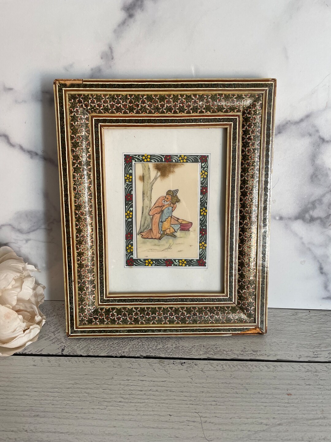 Indian Art, Vintage Indian Art, Indian Tile Art, Hand Painted Tile ...