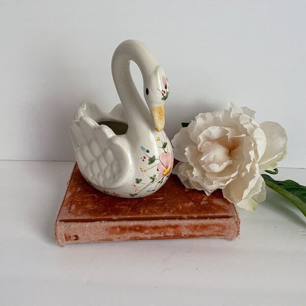 Ceramic Swan Planter - Etsy