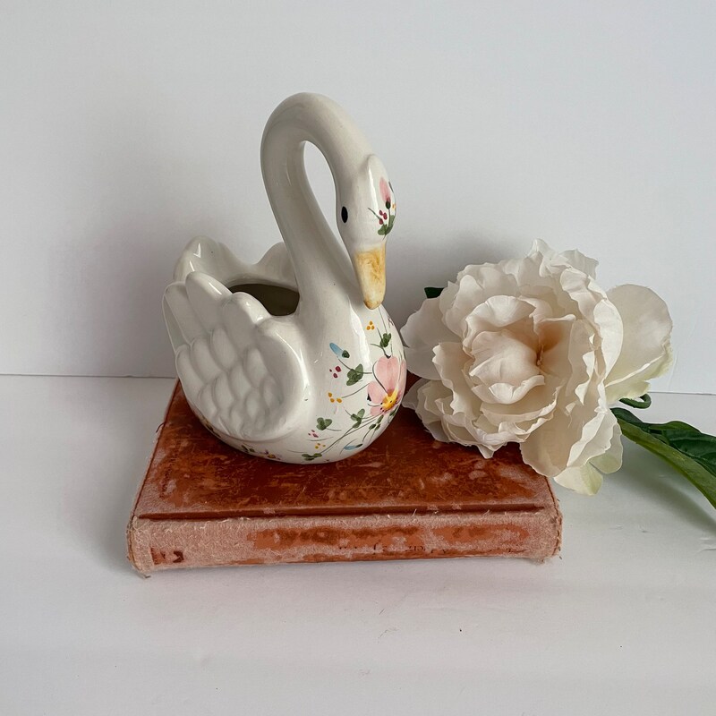 Ceramic Swan Planter - Etsy