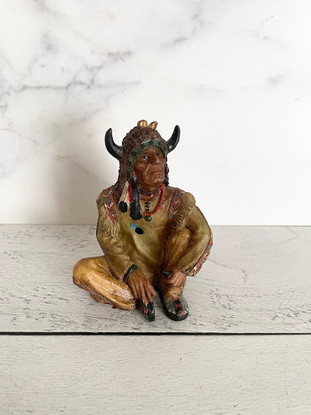 Indian Statue, Vintage Native American Statue, Collectibel Statue ...