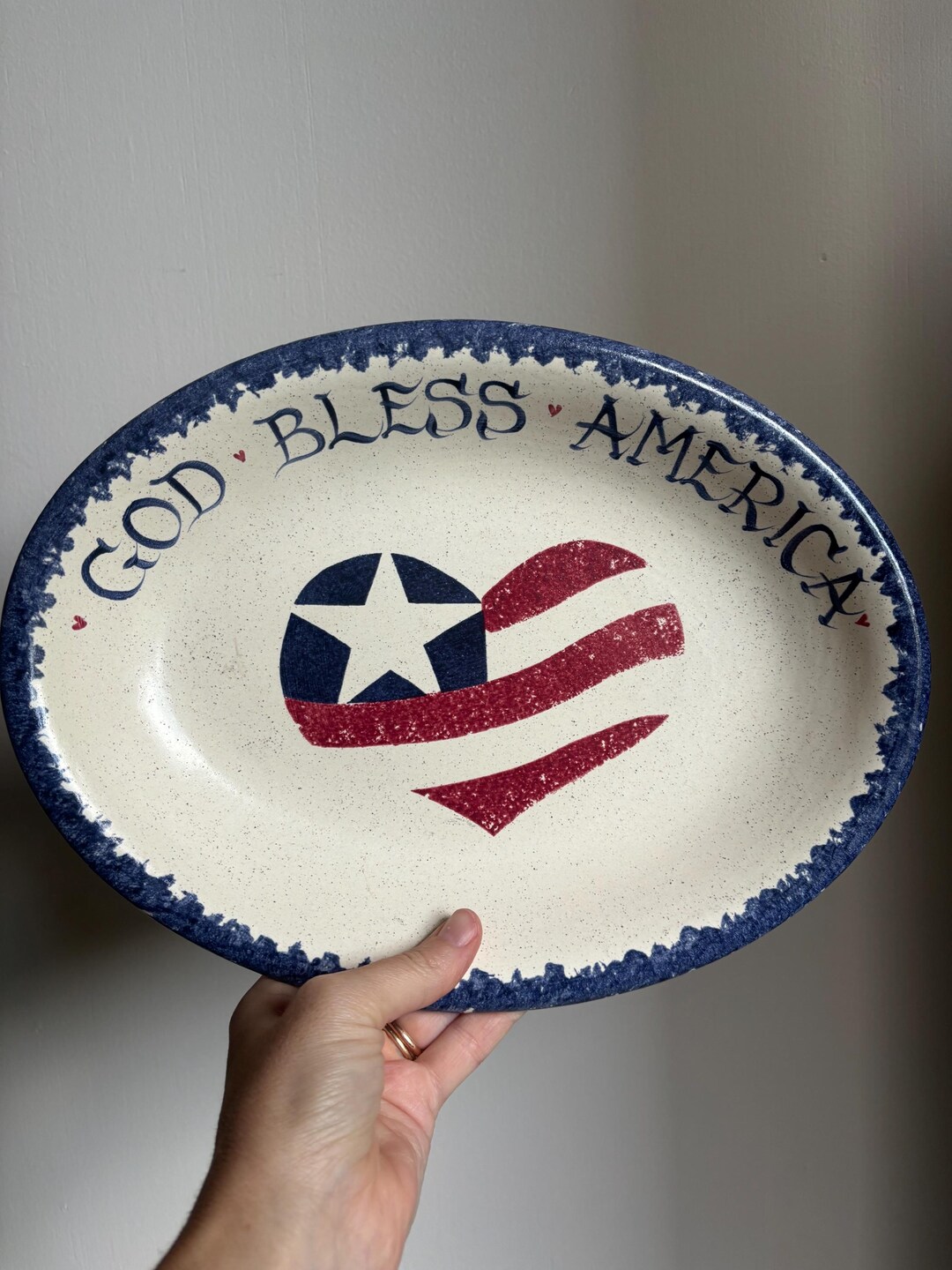 Vintage Patriotic Plate, Fourth of July Decor, Vintage Americana, God ...