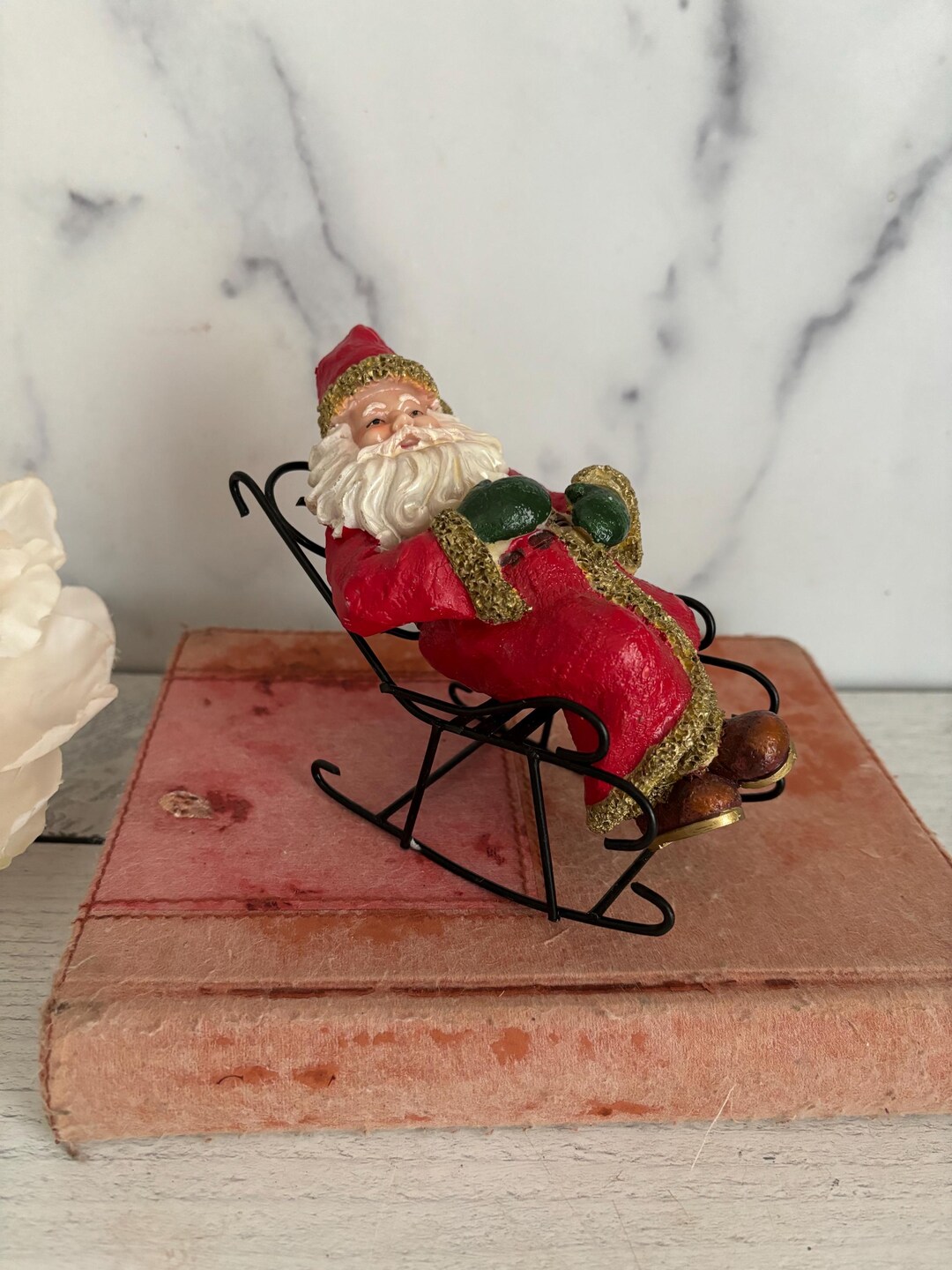 Vintage Santa, Small Santa, Rocking Santa, Colorful Santa, Old Santa ...