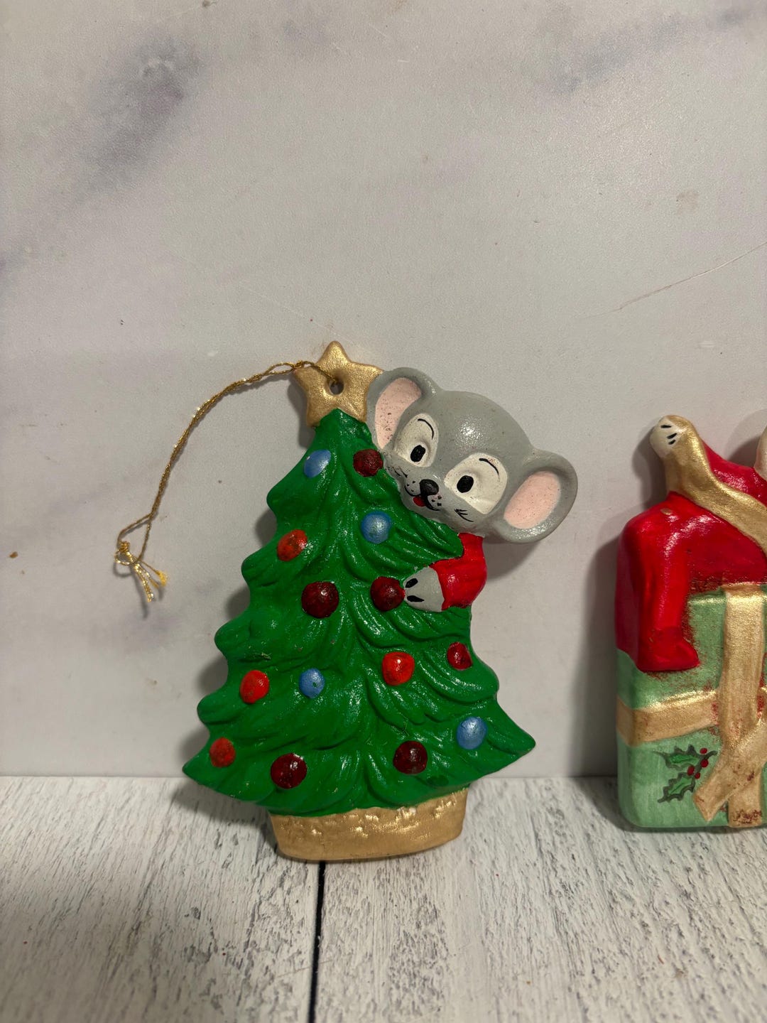 Alberta Mouse Ornament, Vintage Mouse Ornament, Ceramic Mouse Ornament ...