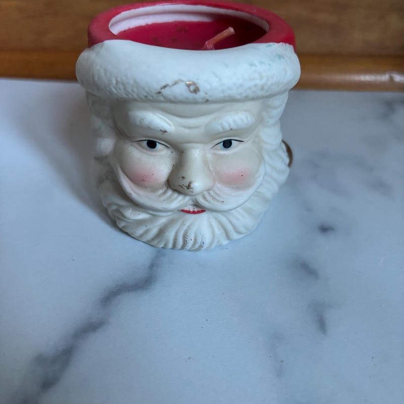Ceramic Santa With Lights - Etsy