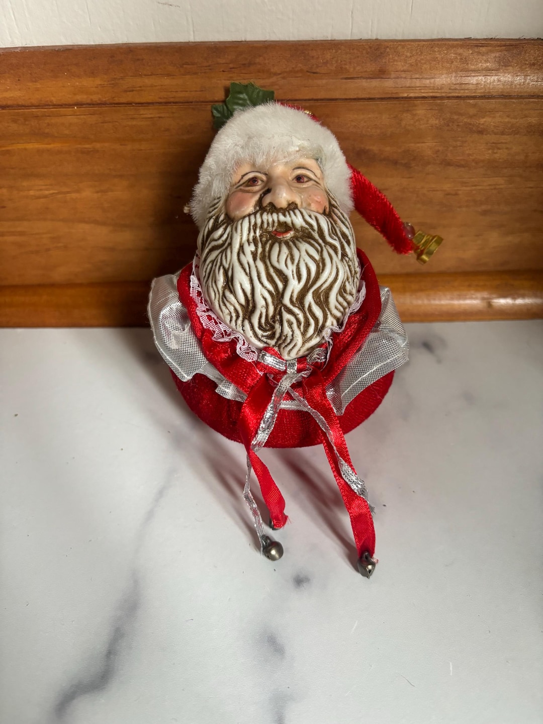 Santa Face Ornament, Vintage Santa Face, Ceramic Santa Ornament, Santa ...