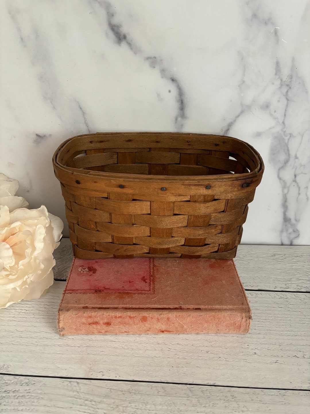 Pocket Basket, Vintage Basket, Hanging Basket, Wicker Pocket Basket ...