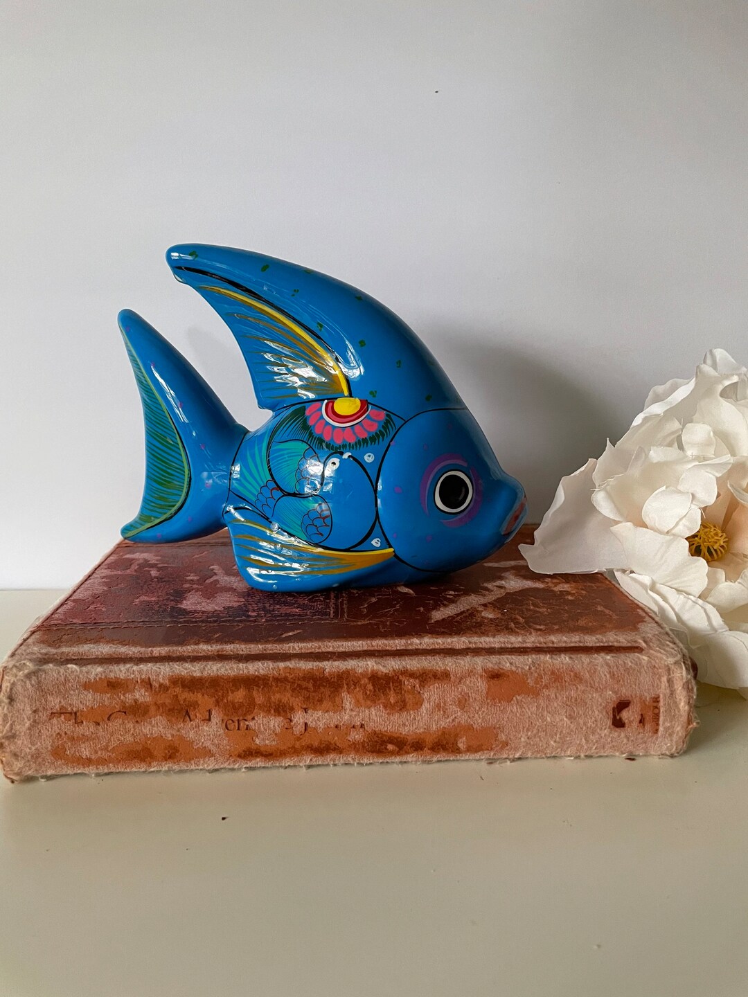 Vintage Fish Decor, Pottery Fish, Beach House Decor, Beach Theme Decor ...