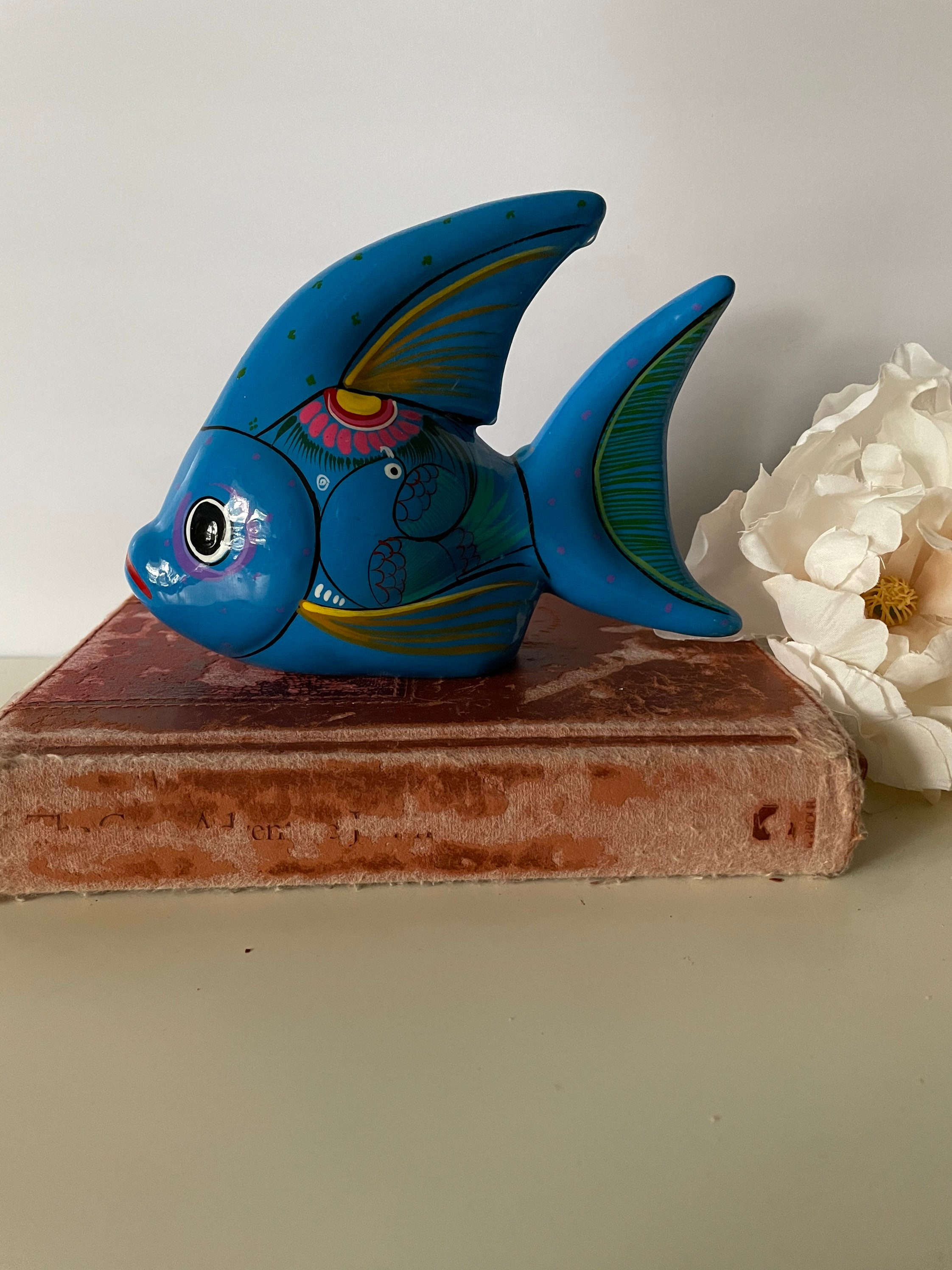 Vintage Fish Decor, Pottery Fish, Beach House Decor, Beach Theme Decor ...
