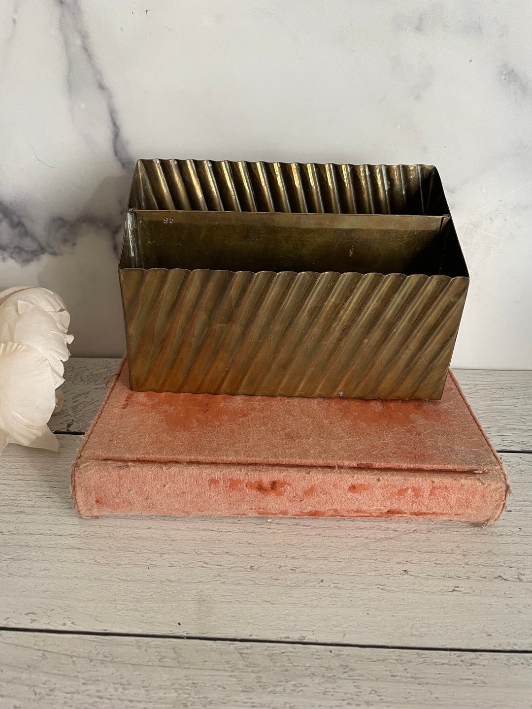 Vintage Mail Holder, Brass Mail Holder, Vintage Desk Organizer, Brass ...
