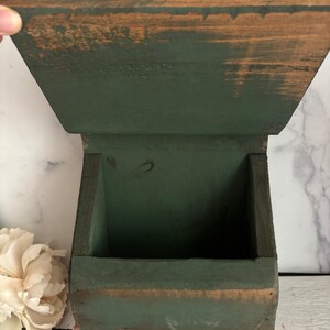 Primitive Box, Salt Box Cellar, Green Primitive Box, Wooden Salt Box ...
