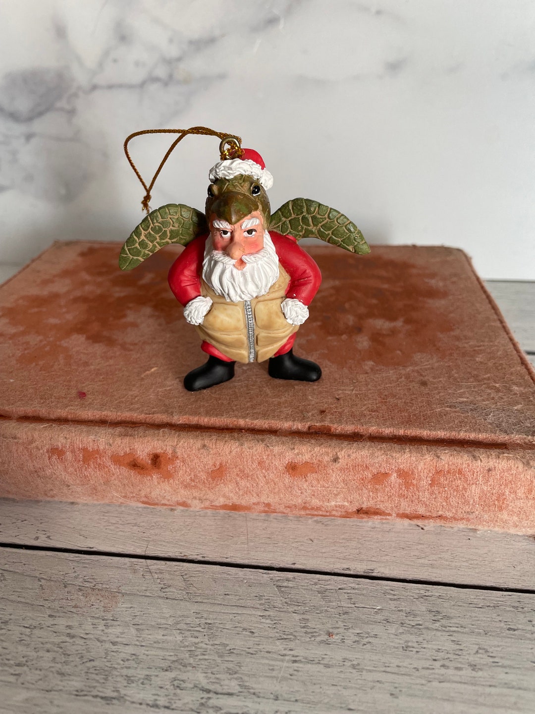 Sea Turtle Santa, Turtle Santa Ornament, Turtle Lover, Turtle Decor ...