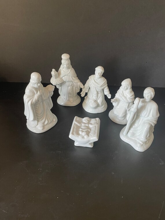 Vintage Nativity Set White Nativity Porcelain Nativity - Etsy