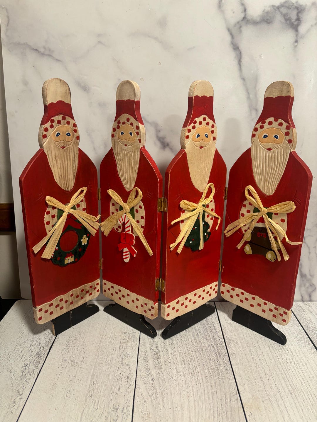 Primitive Santa, Wood Santa, Santa Screen, Santa Folding Display ...