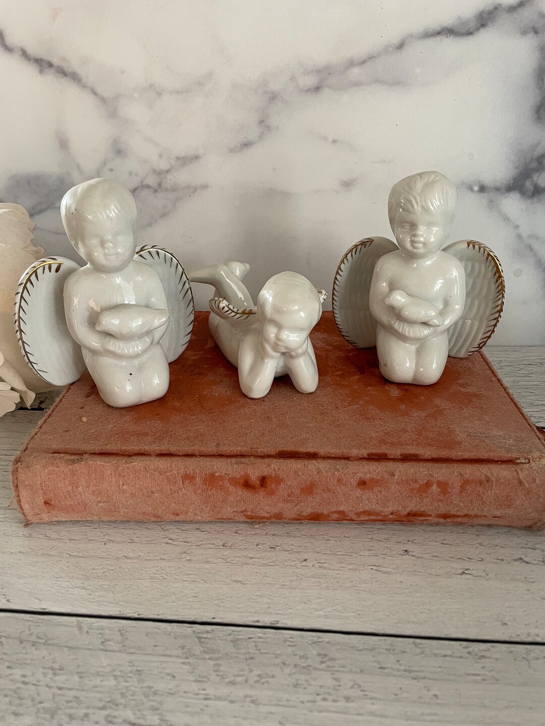 Kneeling Angel, Ceramic Angels, Ceramic Cherubs, White Angels, White ...