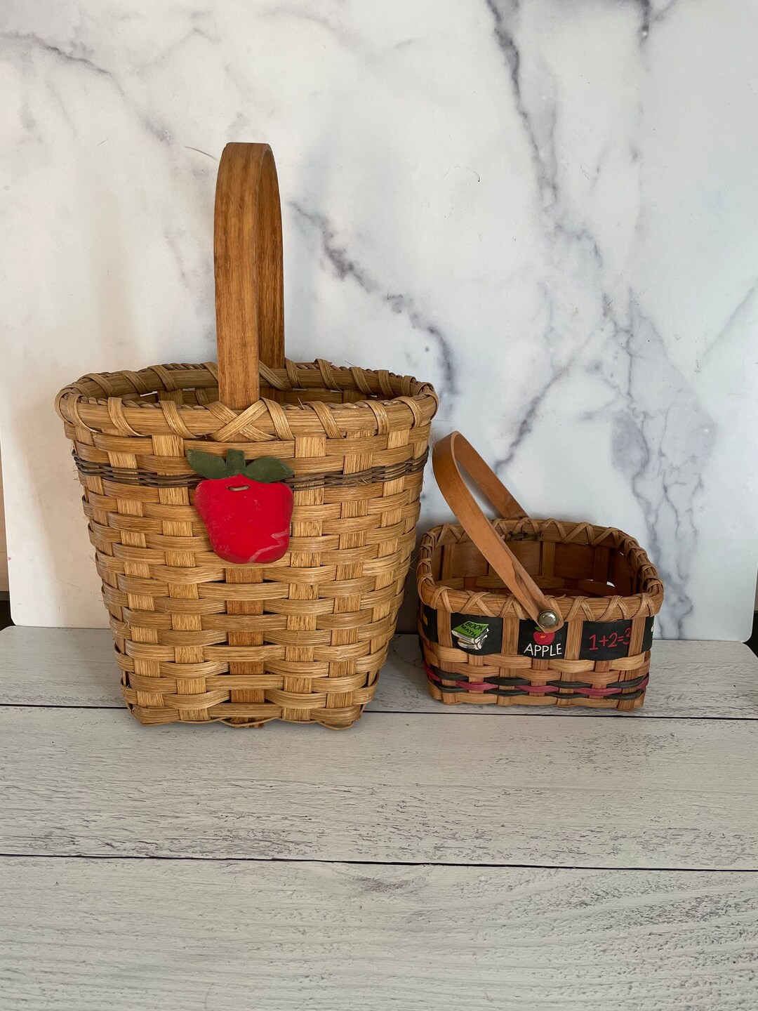 Wicket Basket, Vintage Basket, Apple Basket, Teacher Basket, ABC Basket ...