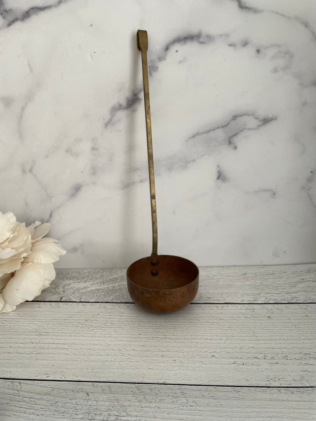 Vintage Ladle, Copper Ladle, Long Handle Ladle, Serving Ladle, Antique ...