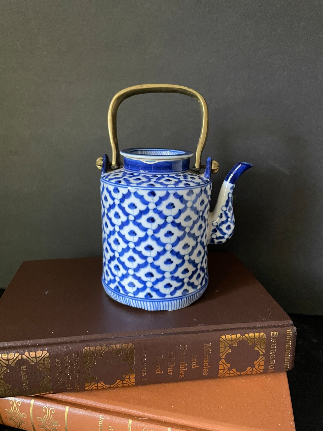 Vintage Teapot, Blue Delft Teapot, Ceramic Teapot, Chinese Teapot ...