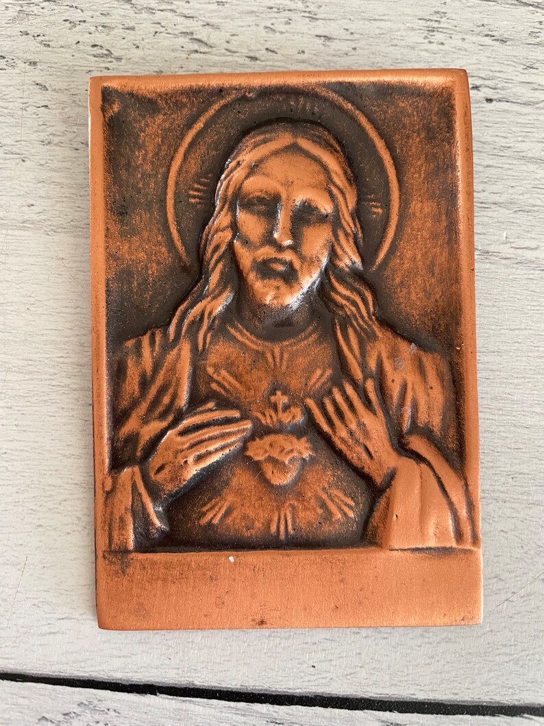 Albert Gilles, Copper Jesus, Sacred Heart of Jesus, Hammered Jesus ...