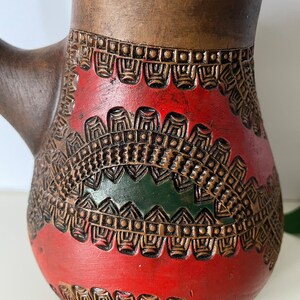 Vintage Pitcher, Water Pitcher, Earth Color Pitcher, Orange Pitcher ...