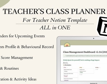 Teacher Notion Planner - Etsy