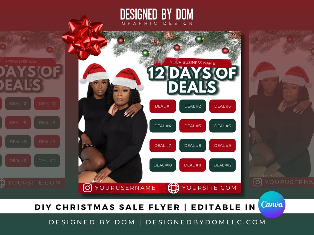 DIY 12 Days of Christmas Flyer, Twelve Deals of Christmas Social Media ...