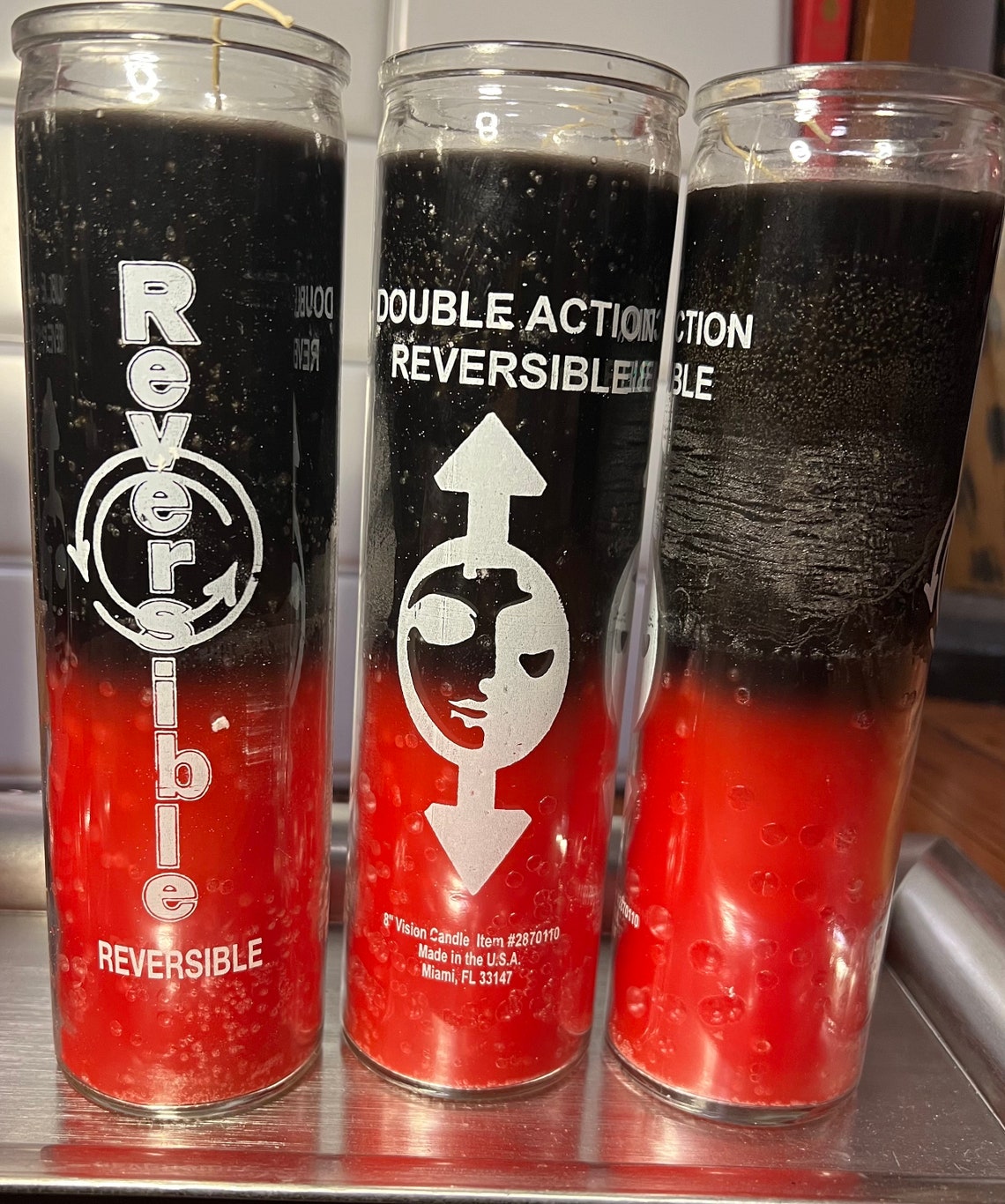 Reversible Double Action Candle for Orisha, Santeria , Hoodoo, Rootwork ...