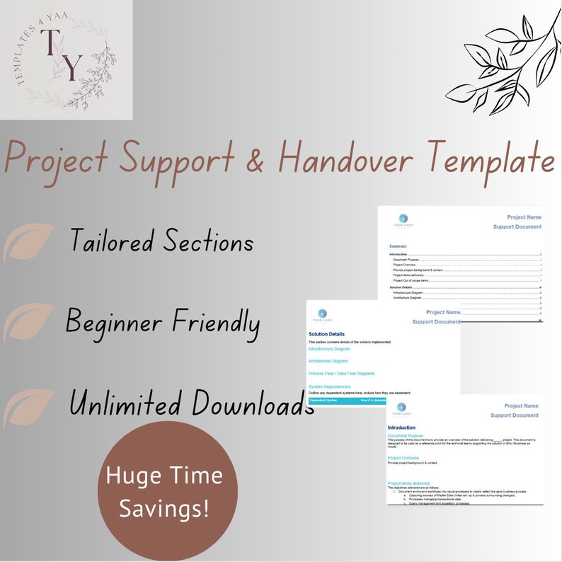 Seamless Project Support & Handover: Microsoft Word Template for ...