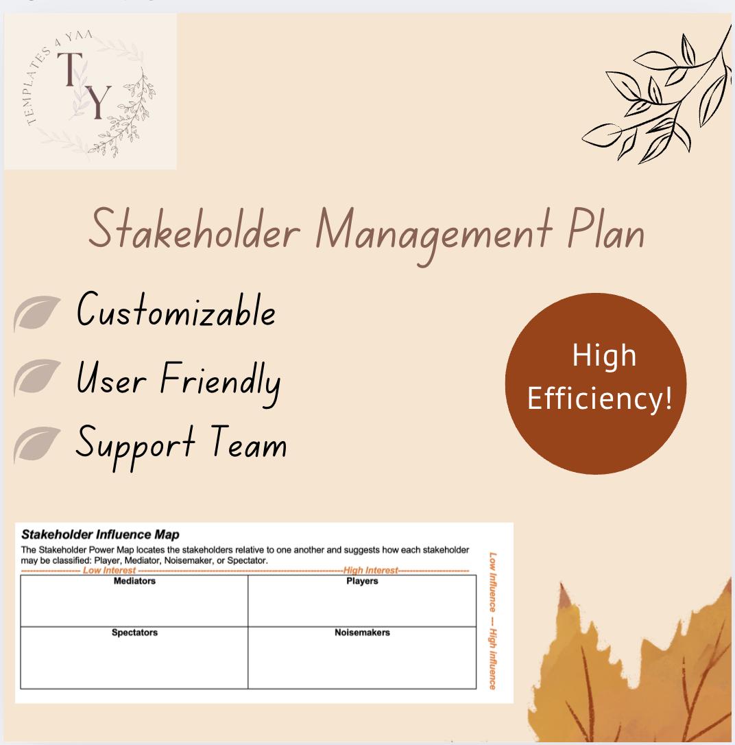 Stakeholder Management Plan Template (word) | Editable Stakeholder ...