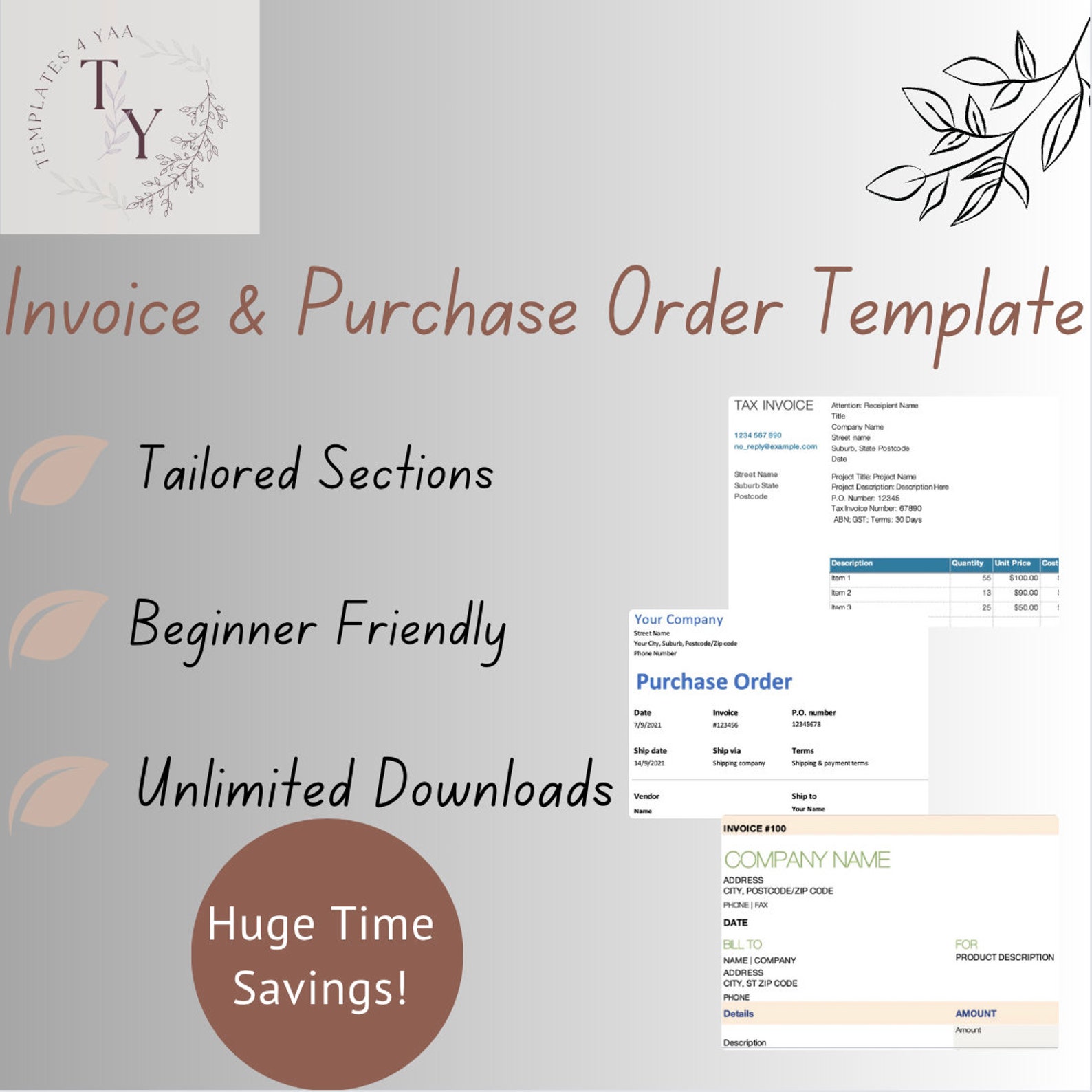 Business Essentials Pack: 2-in-1 Invoice & Purchase Order Templates ...