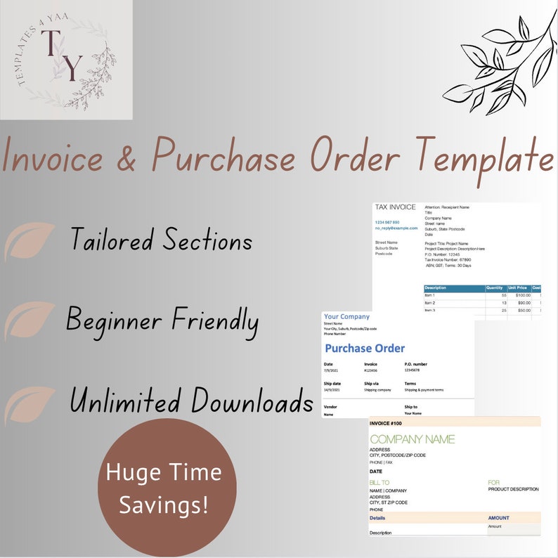 Business Essentials Pack: 2-in-1 Invoice & Purchase Order Templates ...
