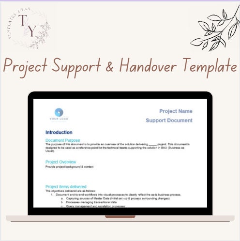 Seamless Project Support & Handover: Microsoft Word Template for ...